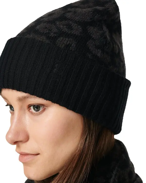 Sweaty Betty Leopard Print Jacquard Beanie