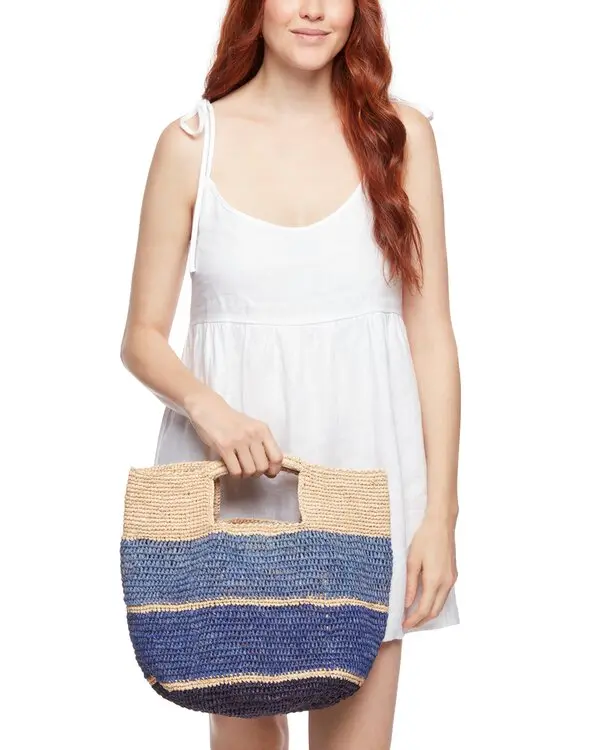 Mar Y Sol Camden Stripe Raffia Tote