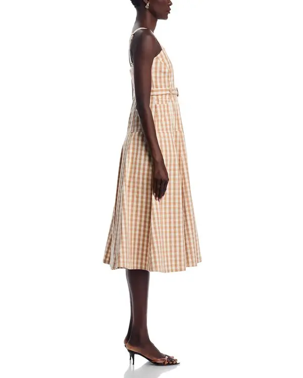 princess polly baby blue dress Cinq à Sept Tina Denim Gingham Dress In Sahara/Light Plaster - 76% Off