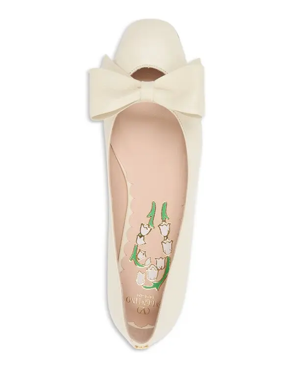 Valentino Garavani Bow Detailing Ballerina Flats - Ivory