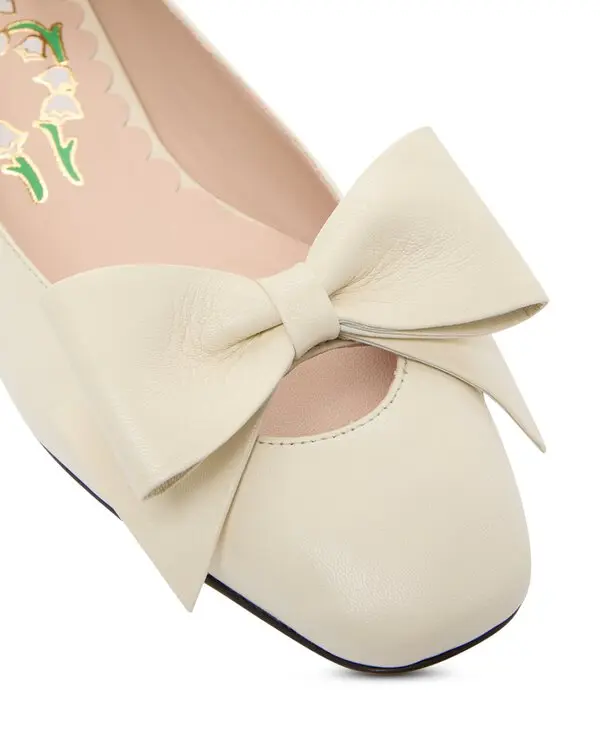 Valentino Garavani Bow Detailing Ballerina Flats - Ivory