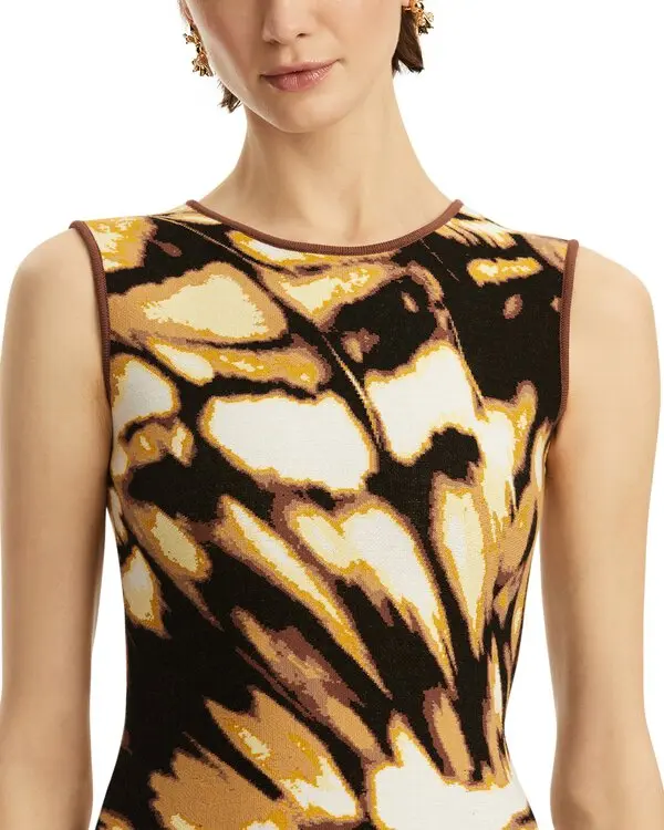 Oscar De La Renta Butterfly Jacquard Knit Dress