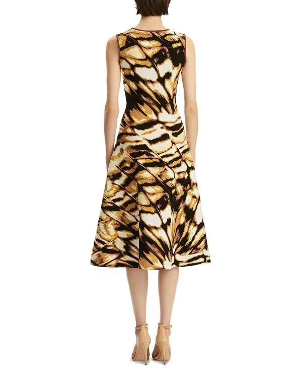 Oscar De La Renta Butterfly Jacquard Knit Dress