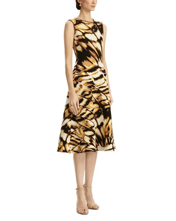 Oscar De La Renta Butterfly Jacquard Knit Dress
