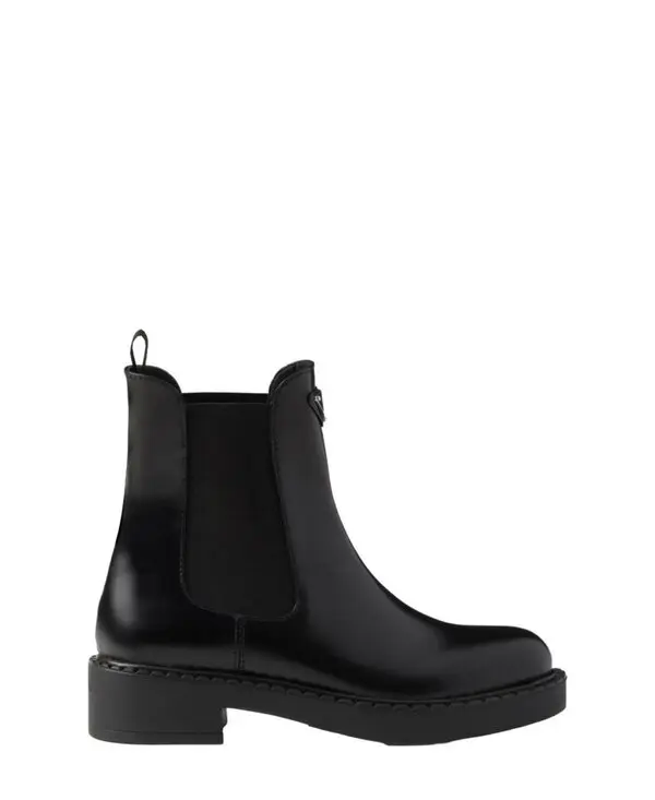Prada Brushed Leather Chelsea Booties
