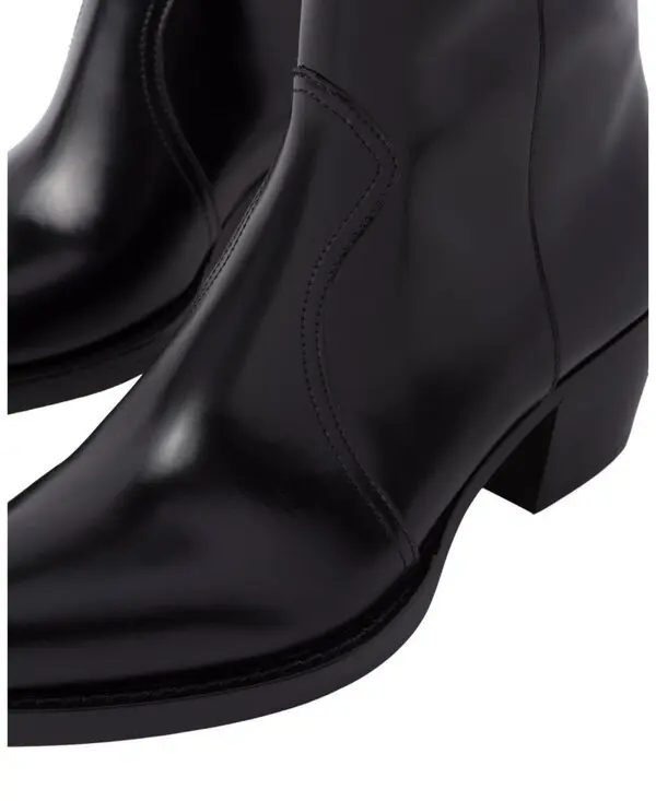Prada Brushed Leather Camperos Boots