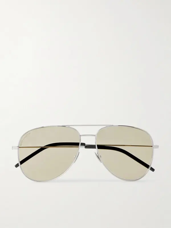 Saint Laurent Classic 11 Aviator-style Sunglasses - Silver