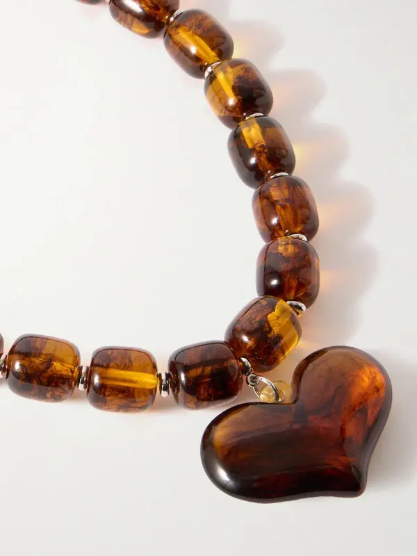 JULIETTA Amore Silver-tone Resin Necklace - Brown