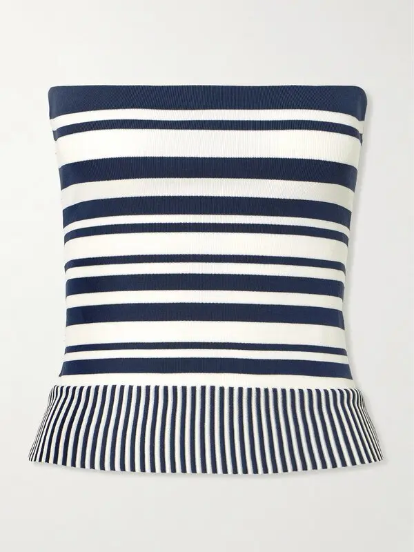 Faithfull The Brand Citara Striped Cotton-blend Top - Blue