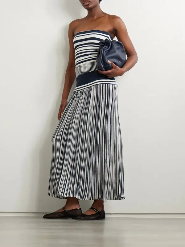 Faithfull The Brand Citara Striped Cotton-blend Top - Blue