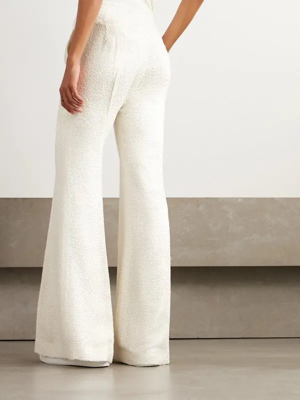 Gabriela Hearst Rhein Silk-bouclé Flared Trousers