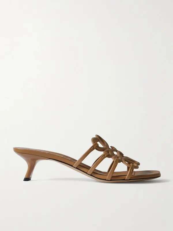 Loewe Petal Anagram Leather Sandals - Brown