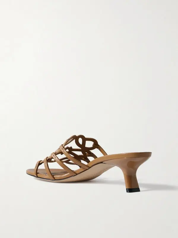 Loewe Petal Anagram Leather Sandals - Brown