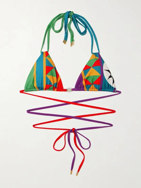 Loewe Printed Triangle Bikini Top - Multi
