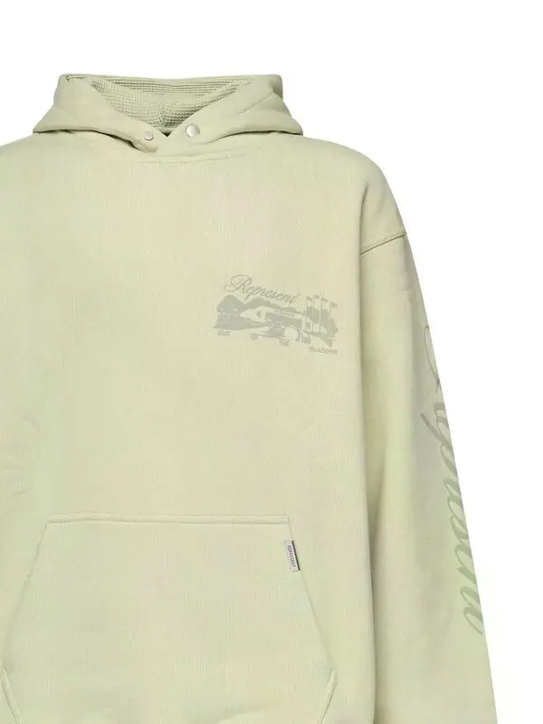 REPRESENT Logo-print Cotton Hoodie