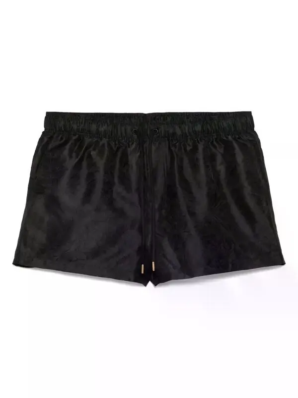 Versace Barroco-jacquard Swim Shorts - Black