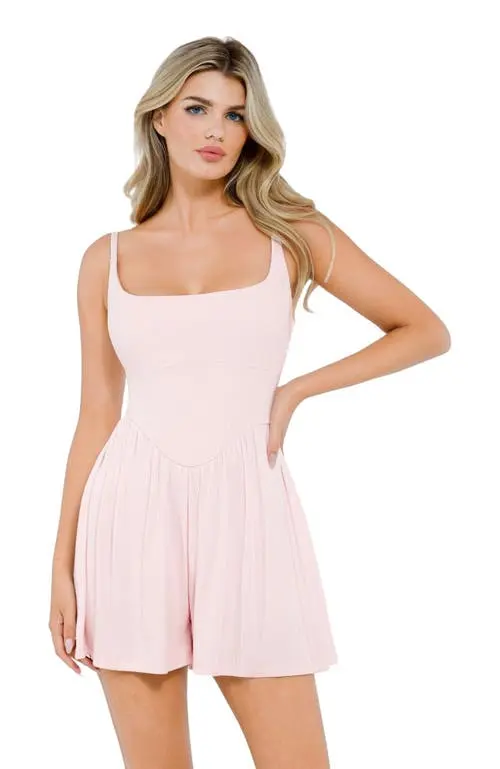 POPILUSH Shapewear Modal Tummy Control Wide-leg Romper - Thulian Pink
