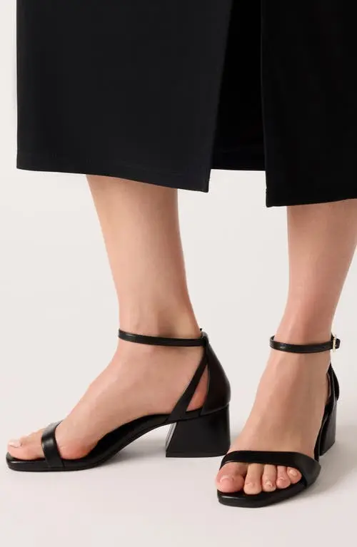 Anne Klein Ankle Strap Sandal - Black Smooth