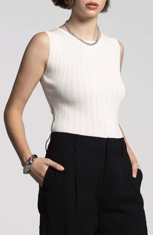 WEEKEND LOS ANGELES Eleanor Ribbed Sweater Tank - Blanc