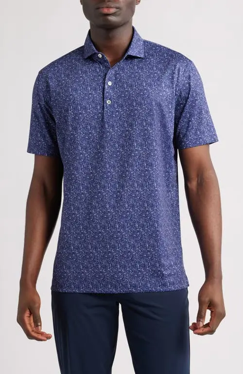 Johnnie-o Boggings Mushroom Print Prep-formance Golf Polo - Navy