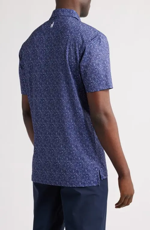 Johnnie-o Boggings Mushroom Print Prep-formance Golf Polo - Navy