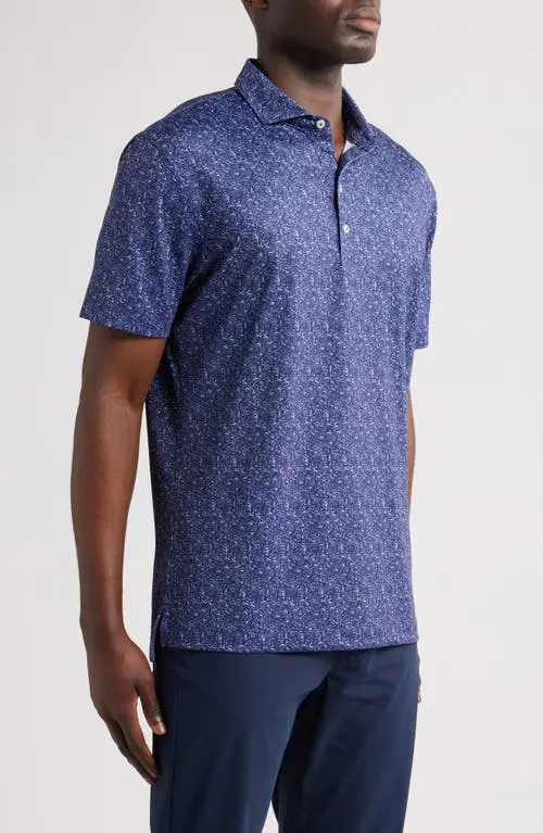 Johnnie-o Boggings Mushroom Print Prep-formance Golf Polo - Navy