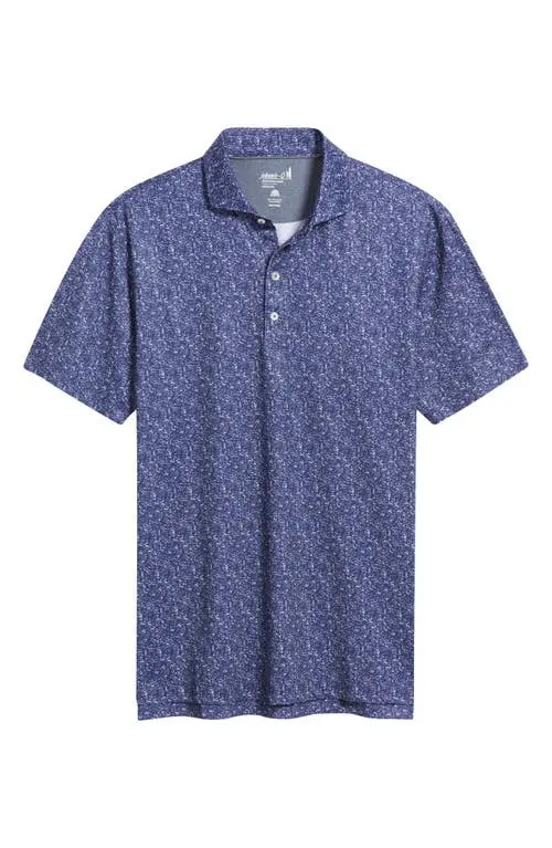 Johnnie-o Boggings Mushroom Print Prep-formance Golf Polo - Navy