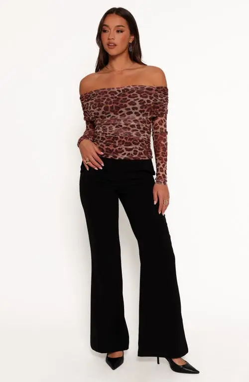 PETAL & PUP Koa Ruched Off The Shoulder Mesh Top