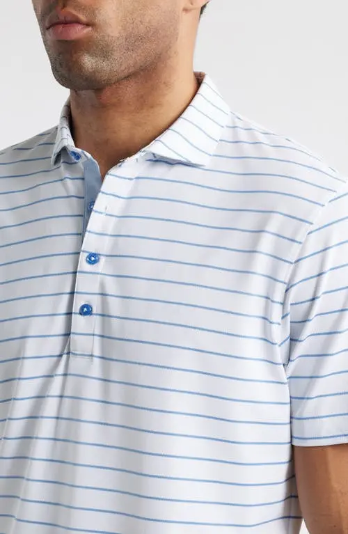 Johnnie-o Kerwin Stripe Prep-formance Golf Polo - White Tide