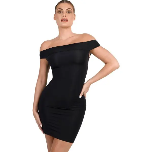 POPILUSH Shapewear Bodycon Mini Dress - Classic Black