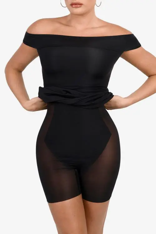 POPILUSH Shapewear Bodycon Mini Dress - Classic Black