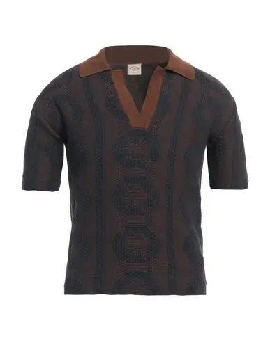 TOD'S Jacquard Knit Two-tone Polo Shirt