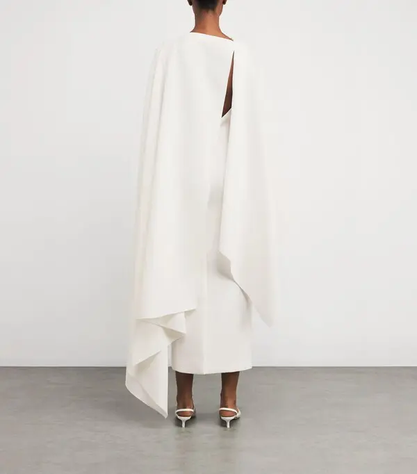ROKSANDA Cape-overlay Demetria Maxi Dress - Ivory