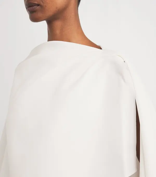 ROKSANDA Cape-overlay Demetria Maxi Dress - Ivory