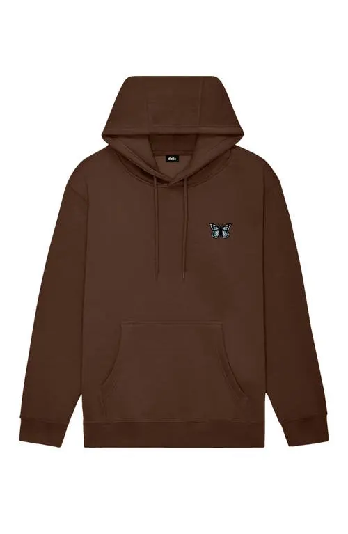 DALIX Butterfly Embroidered Hoodie - Chestnut