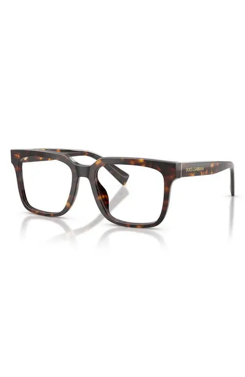 Dolce & Gabbana 51mm Square Eyeglasses - Havana