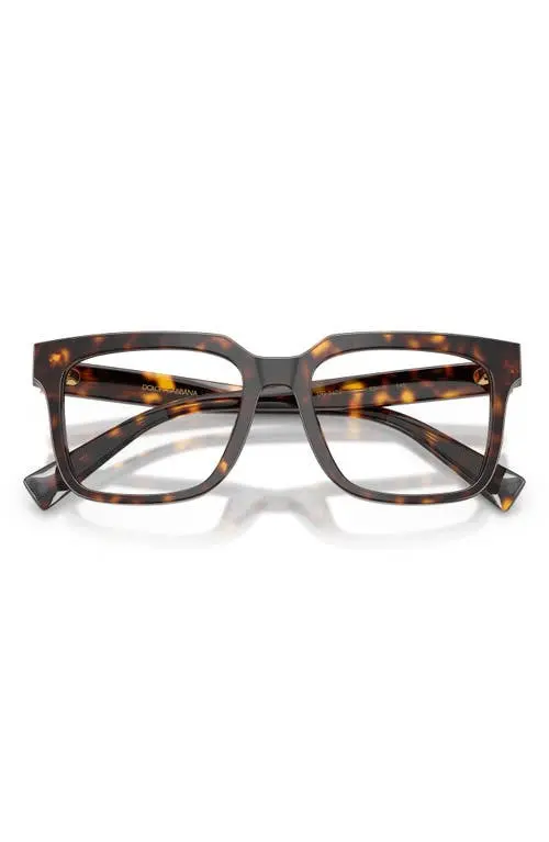 Dolce & Gabbana 51mm Square Eyeglasses - Havana