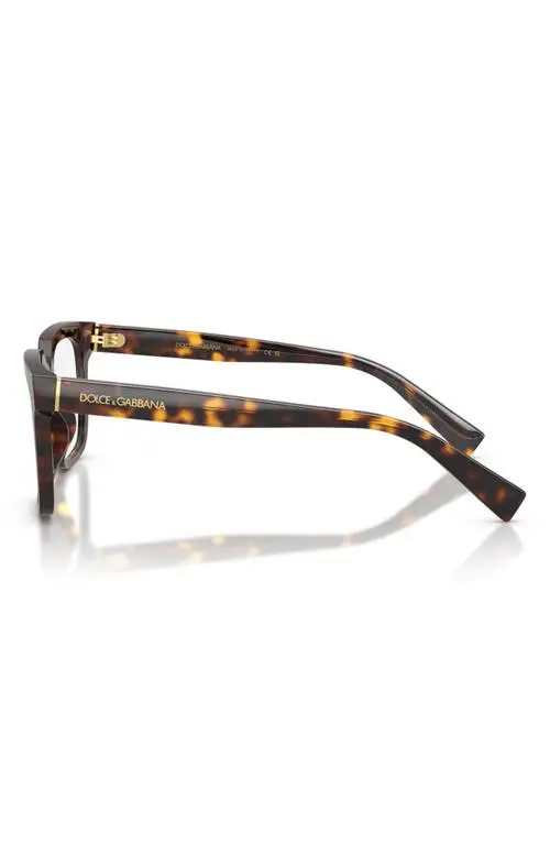 Dolce & Gabbana 51mm Square Eyeglasses - Havana