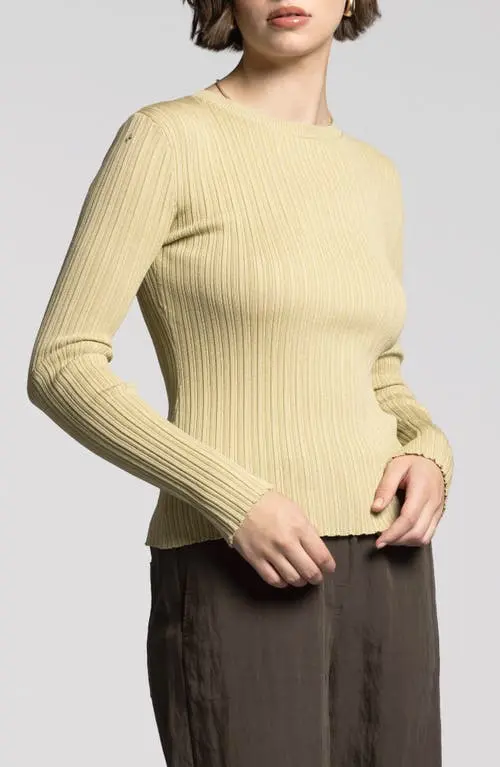 WEEKEND LOS ANGELES Eleanor Rib Crewneck Sweater - Beechnut
