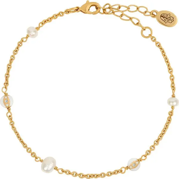 KARMA AND LUCK Pearl Chain Bracelet - Gold/white