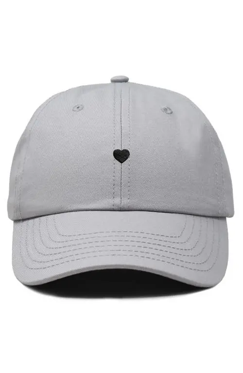 DALIX Embroidered Heart Dad Cap - Gray