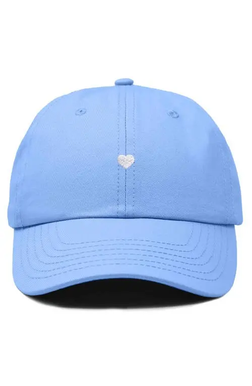 DALIX Embroidered Heart Dad Cap - Light Blue