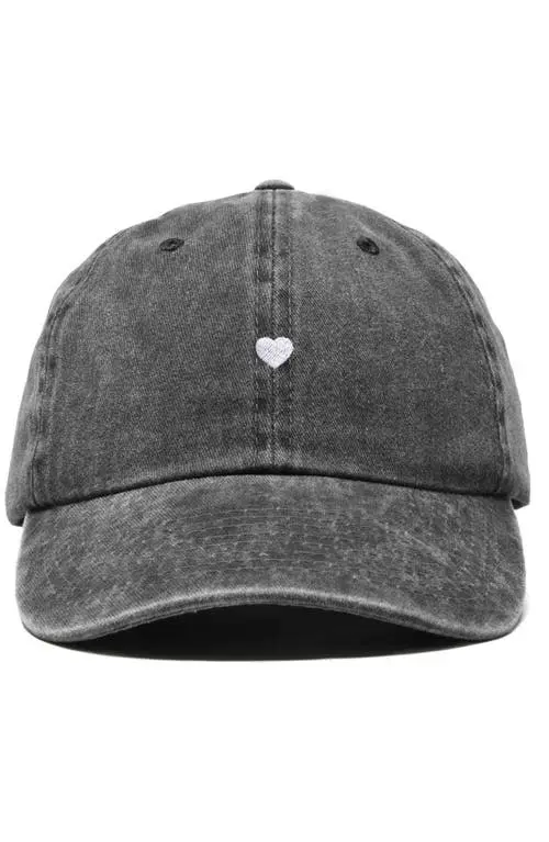 DALIX Heart Dad Cap - Washed Black