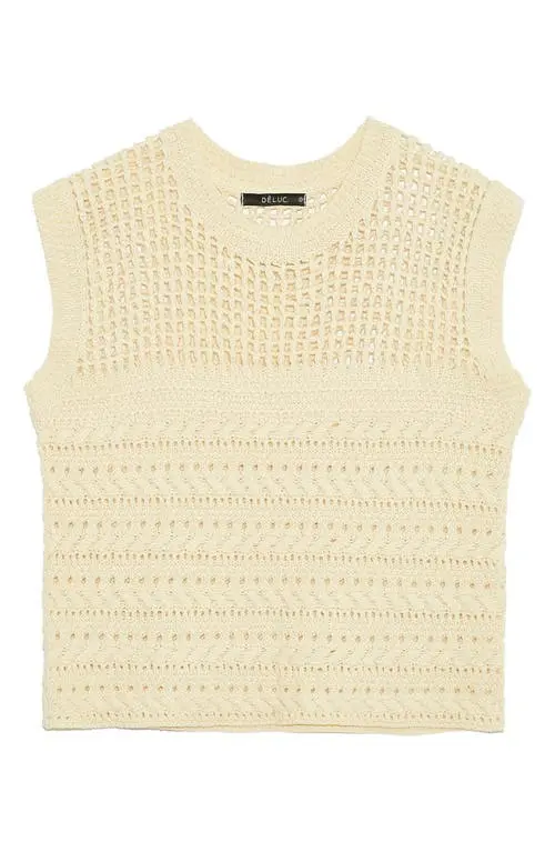 Deluc Paulo Open Stitch Cap Sleeve Sweater - Ecru