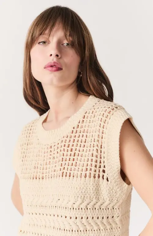 Deluc Paulo Open Stitch Cap Sleeve Sweater - Ecru