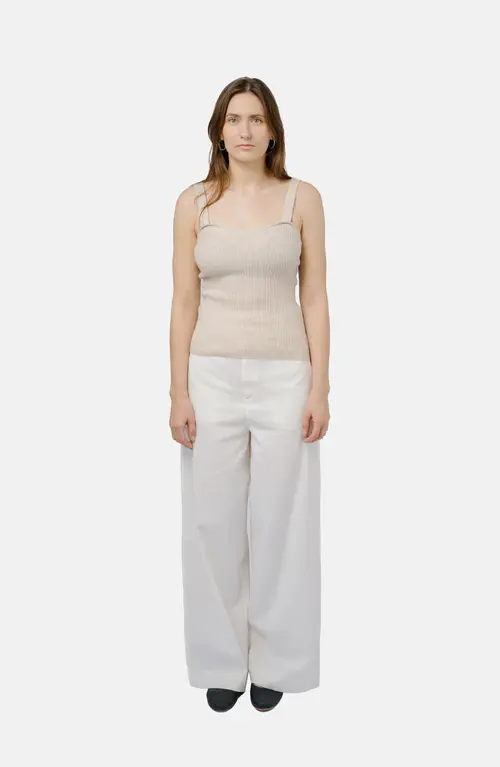 1PEOPLE-US Ulaanbaatar Strap Top - Off White Melange