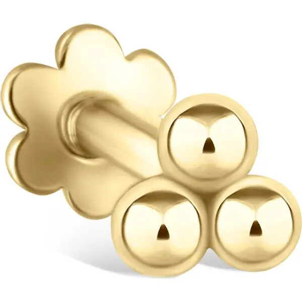 MARIA TASH Ball Trinity Single Threader Stud Earring - Yellow Gold