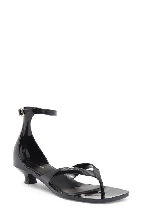 Jeffrey Campbell Gummy Ankle Strap Sandal - Black Shiny