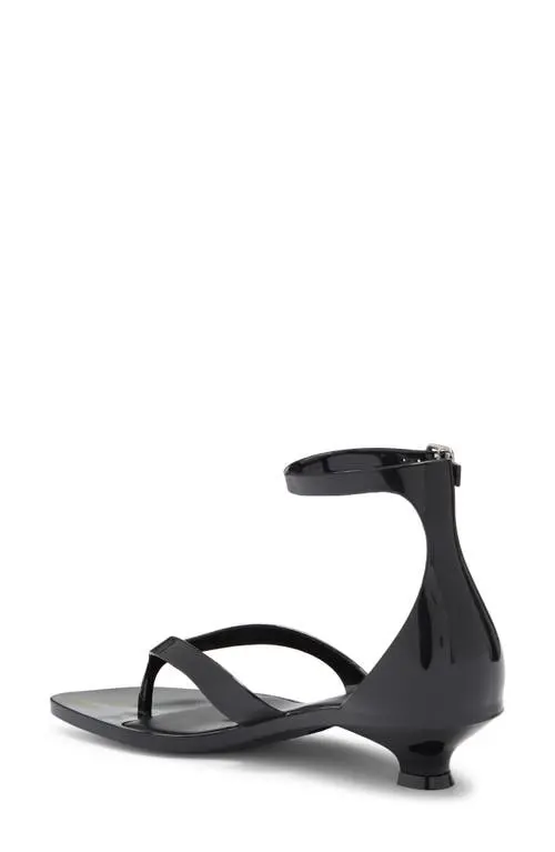 Jeffrey Campbell Gummy Ankle Strap Sandal - Black Shiny