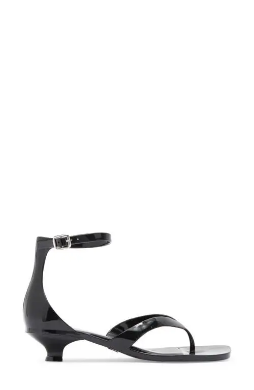 Jeffrey Campbell Gummy Ankle Strap Sandal - Black Shiny